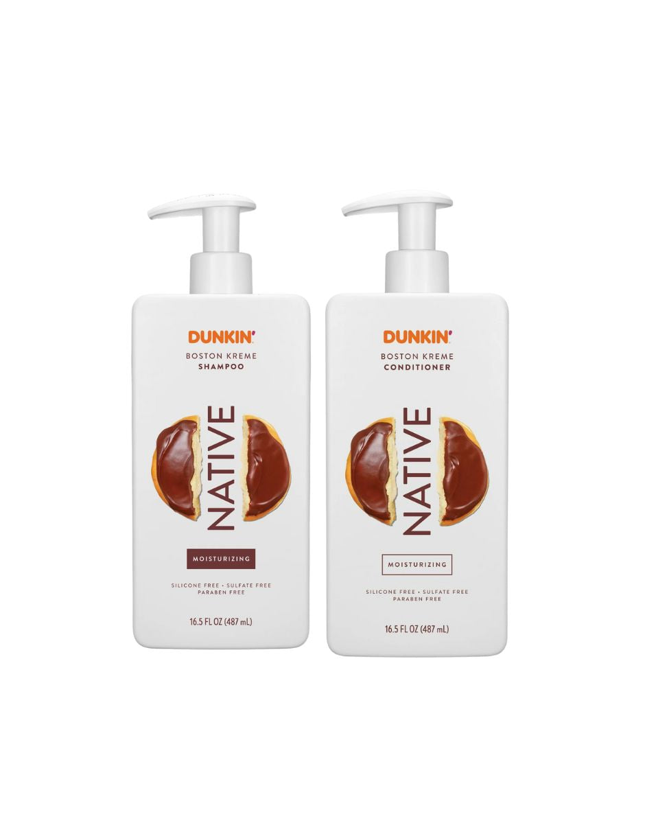 Native x Dunkin' Set shampoo y acondicionador aroma Boston Kreme 487ml ...