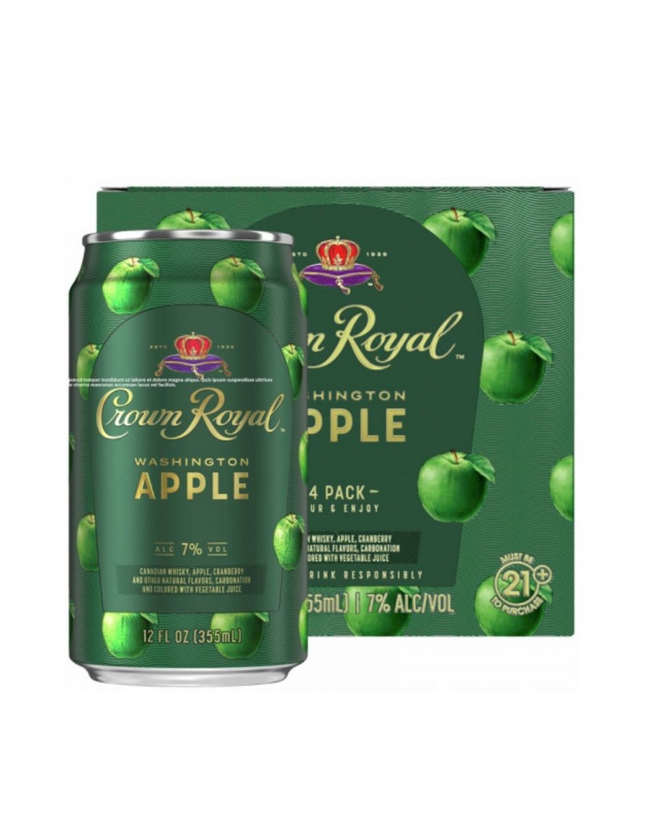 Cóctel de Manzana Washington con Whisky Crown Royal – 4 Pack 355 ml, 7 ...