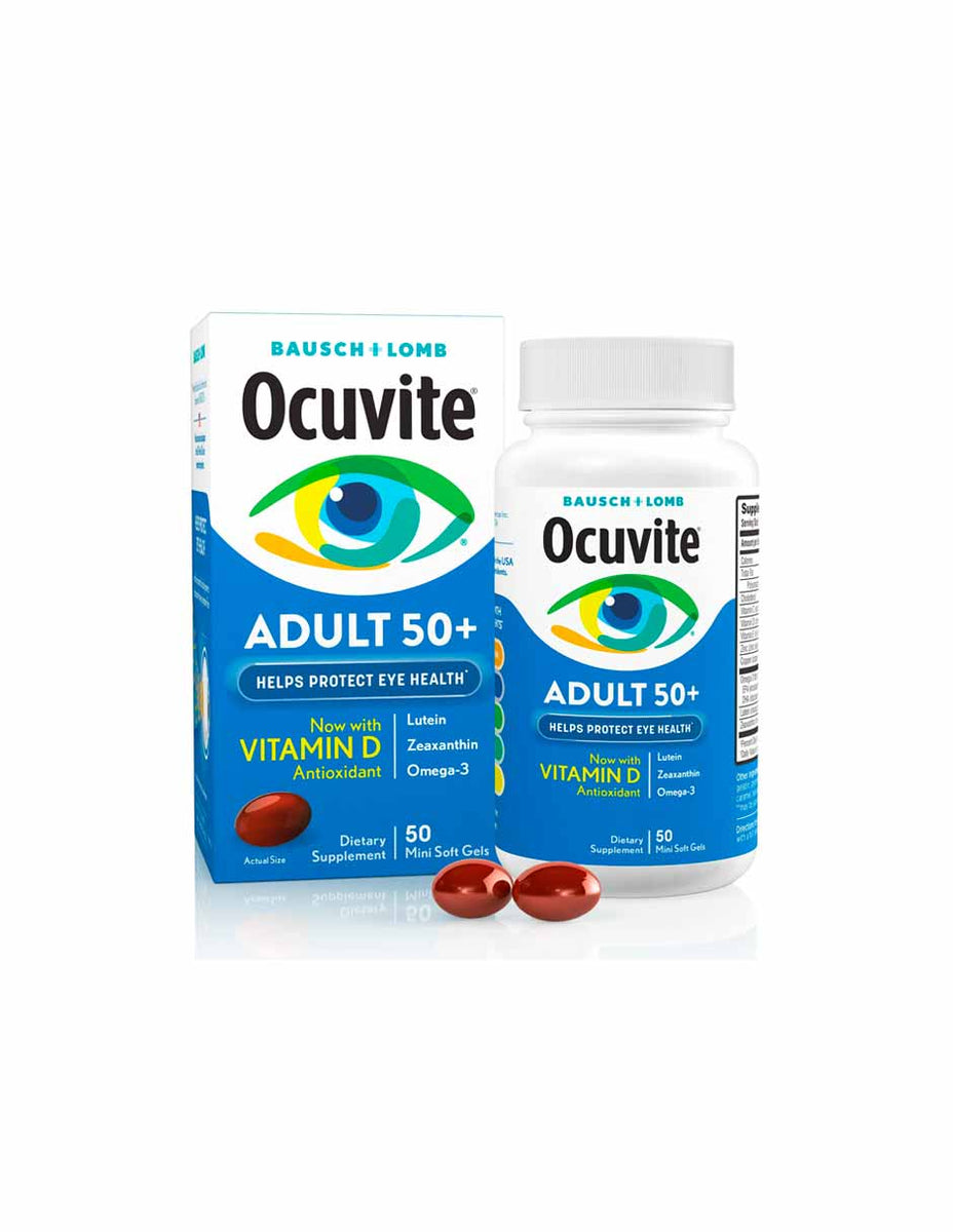 Ocuvite Adult 50+ Vitaminas para ojos 50 cápsulas blandas – Dulce Alcance